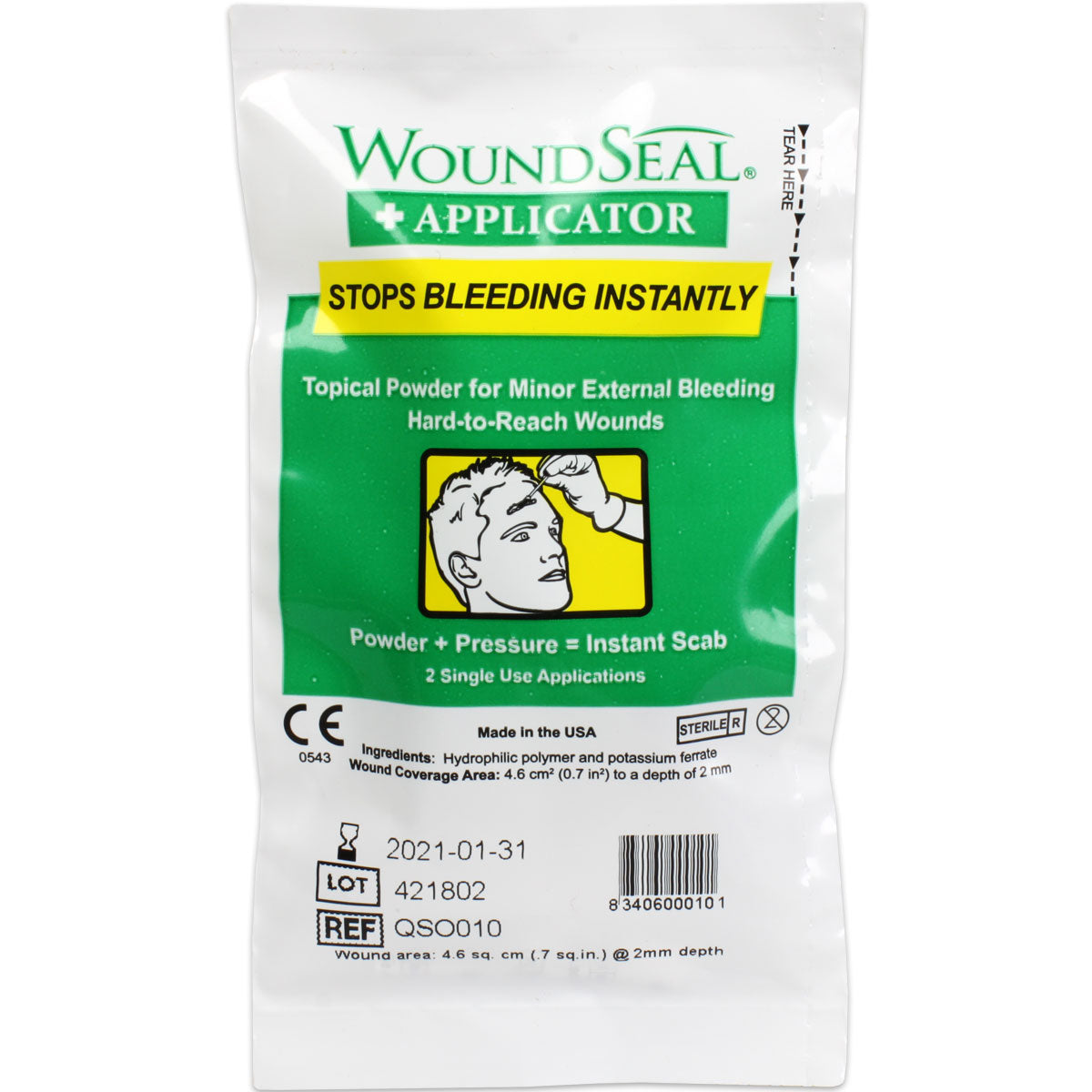 QR WoundSeal + Applicator for Nosebleeds, 2 Applications – quakekits.com
