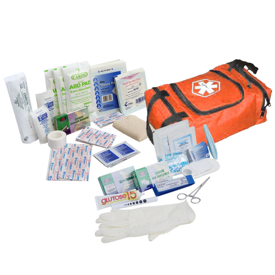80 Piece First Responder Kit / Jump Bag - Orange – quakekits.com