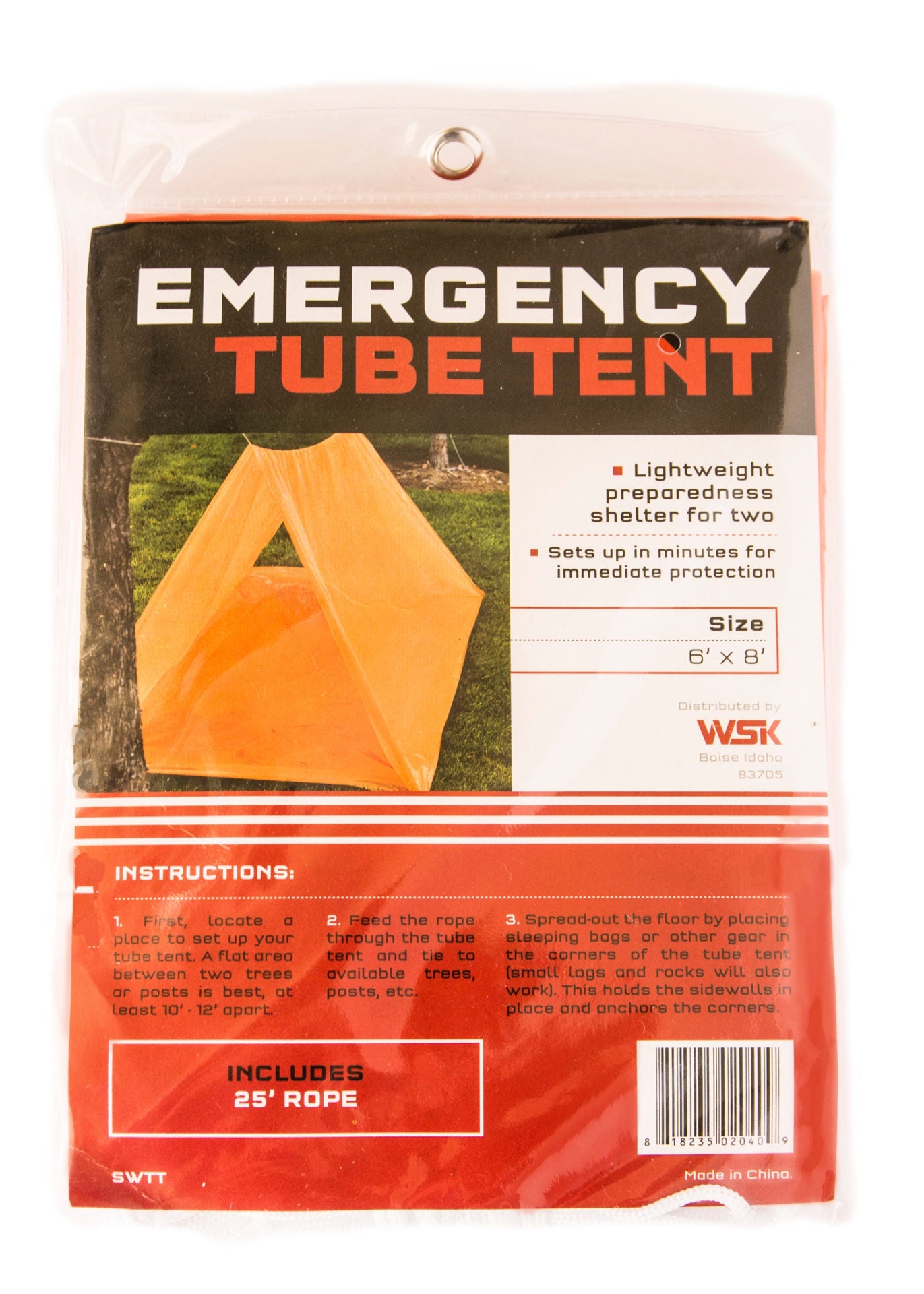 2-Person Tube Tent with Cord – quakekits.com